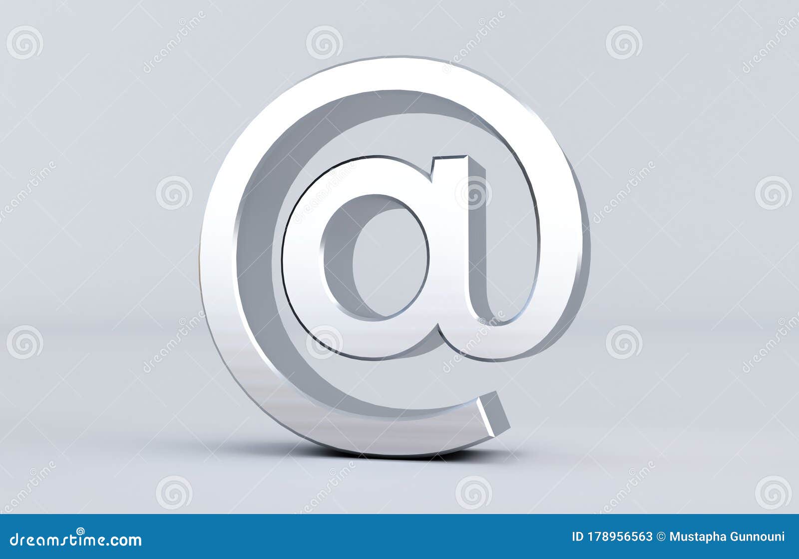 Silver at Sign Isolated on White Background. Arobase Stock Illustration ...