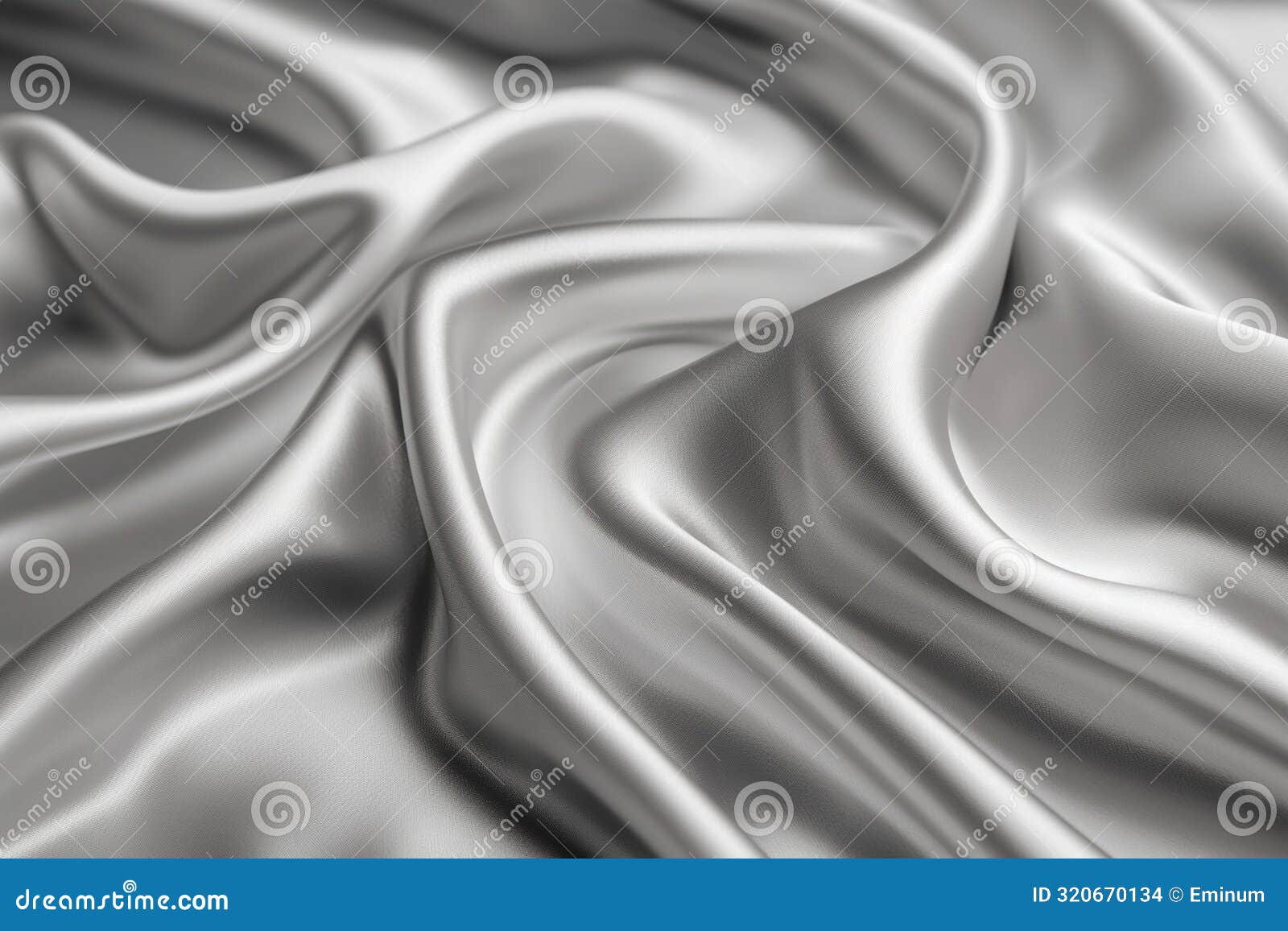 Silver Silk Satin Fabric Wave or Silk Wavy Folds Stock Illustration ...