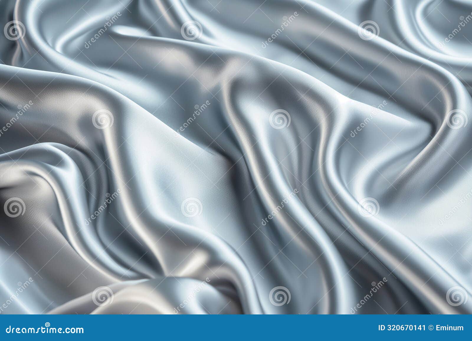 Silver Silk Satin Fabric Wave or Silk Wavy Folds Stock Illustration ...