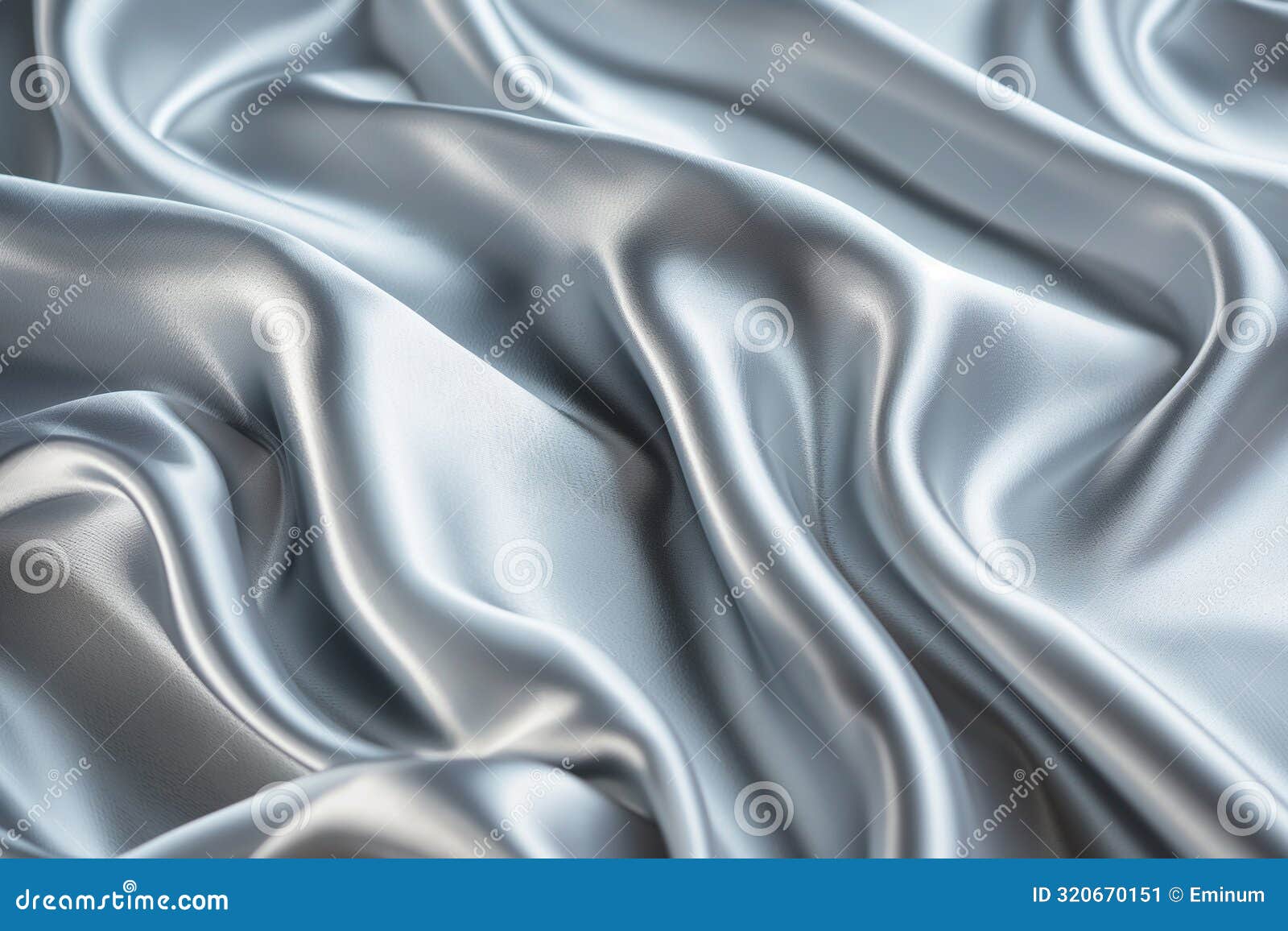 Silver Silk Satin Fabric Wave or Silk Wavy Folds Stock Illustration ...