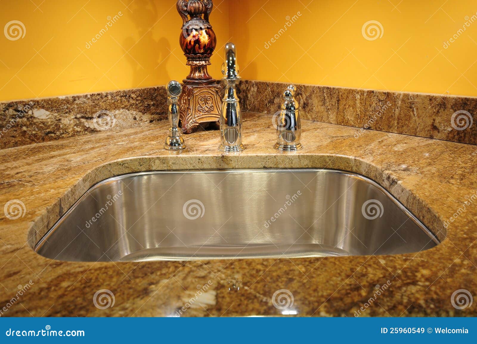Silver Sink stock image. Image of countertop, washing - 25960549