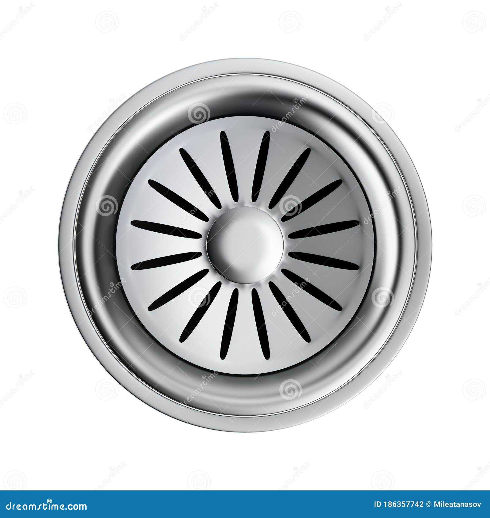 Silver Sink Strainer with Stopper, Top View Stock Photo - Illustration ...
