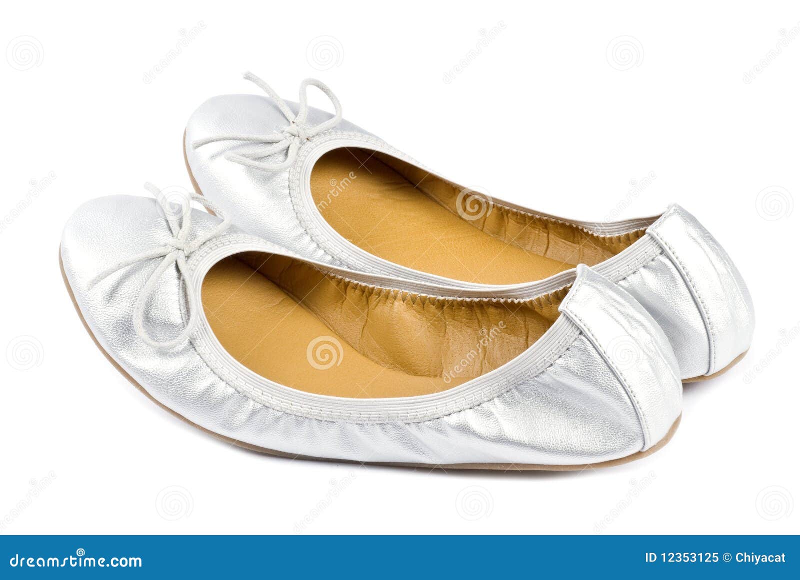 Silver Slippers stock image. Image of cute, white, isolated - 12353125