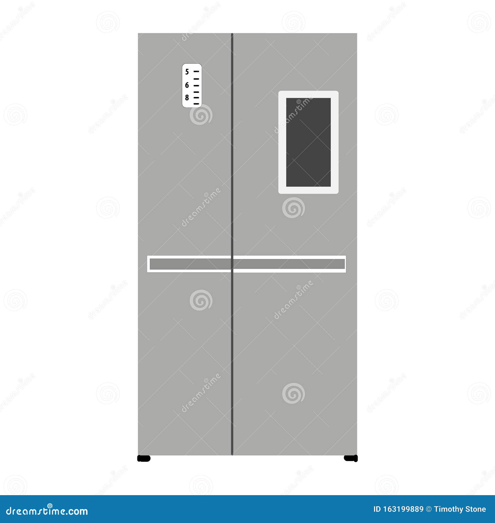 Silver Smart Fridge and Freezer on a White Backdrop Stock Vector ...