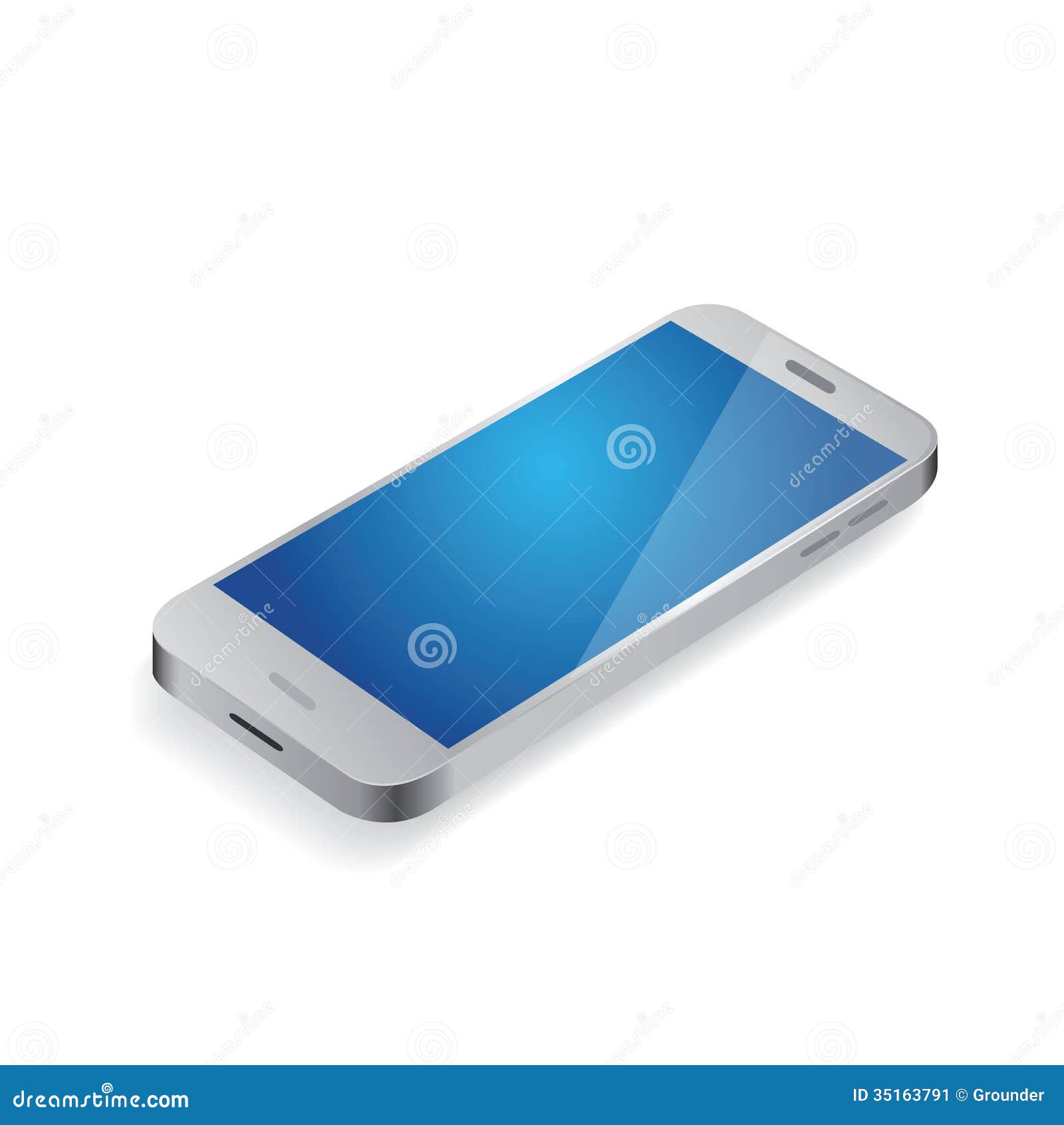 Silver smartphone vector stock vector. Illustration of blank - 35163791