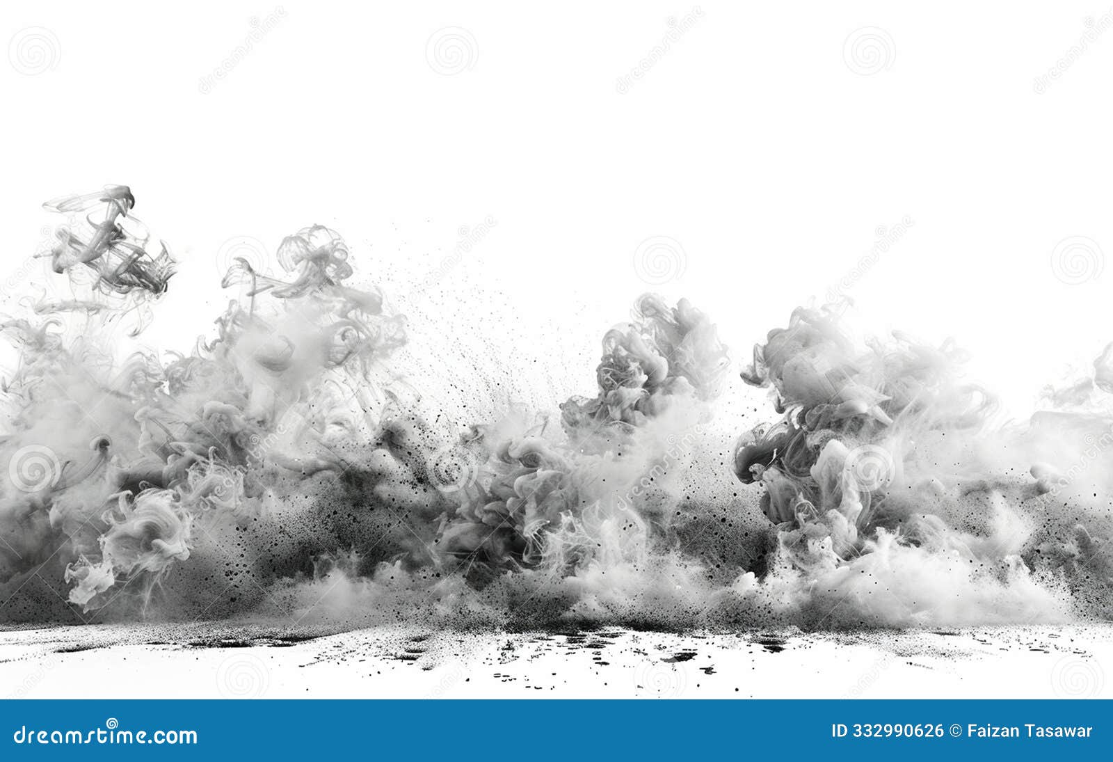 Silver Smoking Explosion on White Background -Generative Ai Stock ...