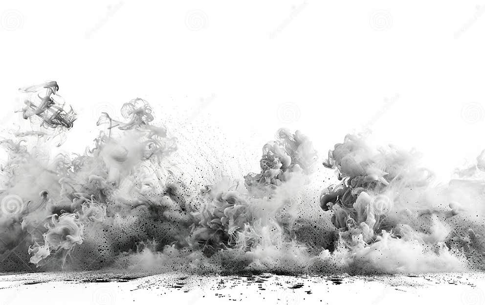 Silver Smoking Explosion on White Background -Generative Ai Stock ...