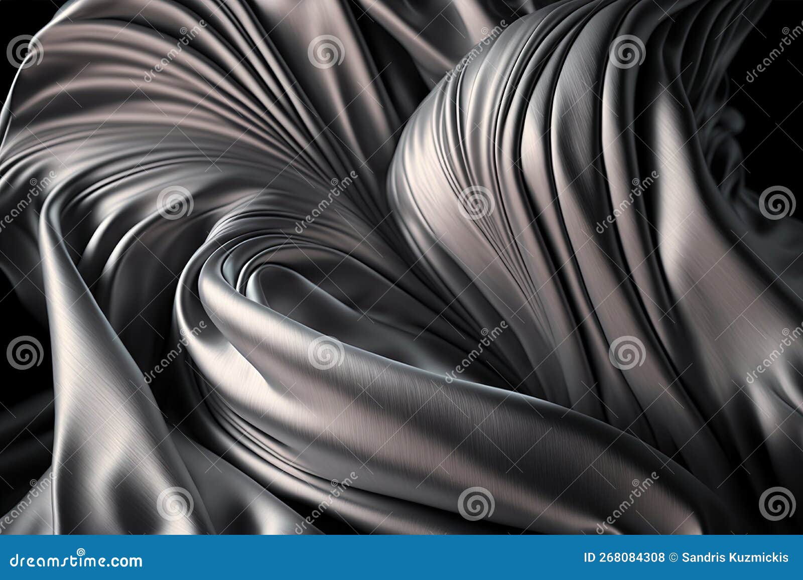 Silver Smooth Wrinkled Silk. Generative AI Stock Illustration ...