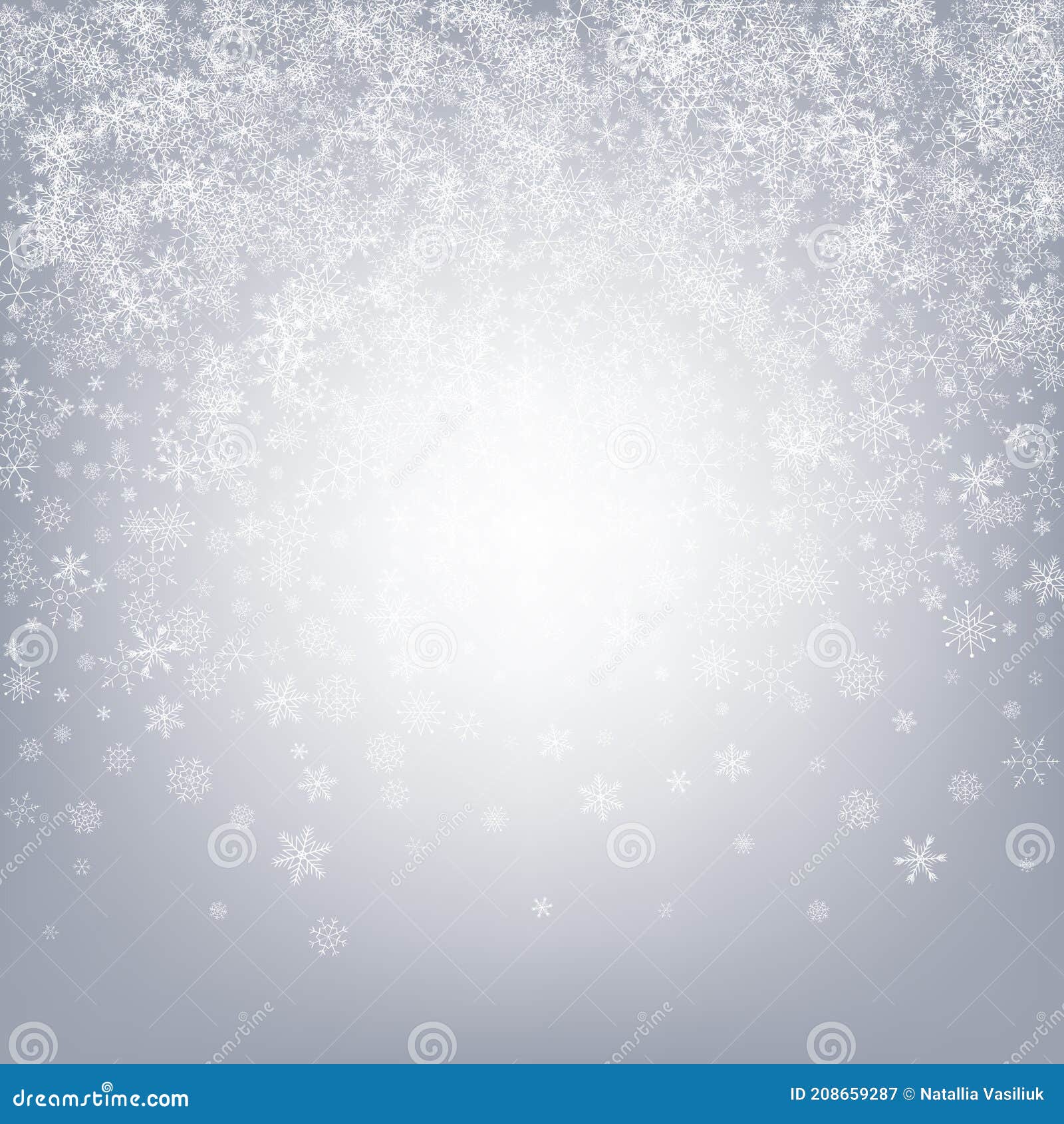 Silver Snow Vector Gray Background. Sky Snowfall Stock Vector ...