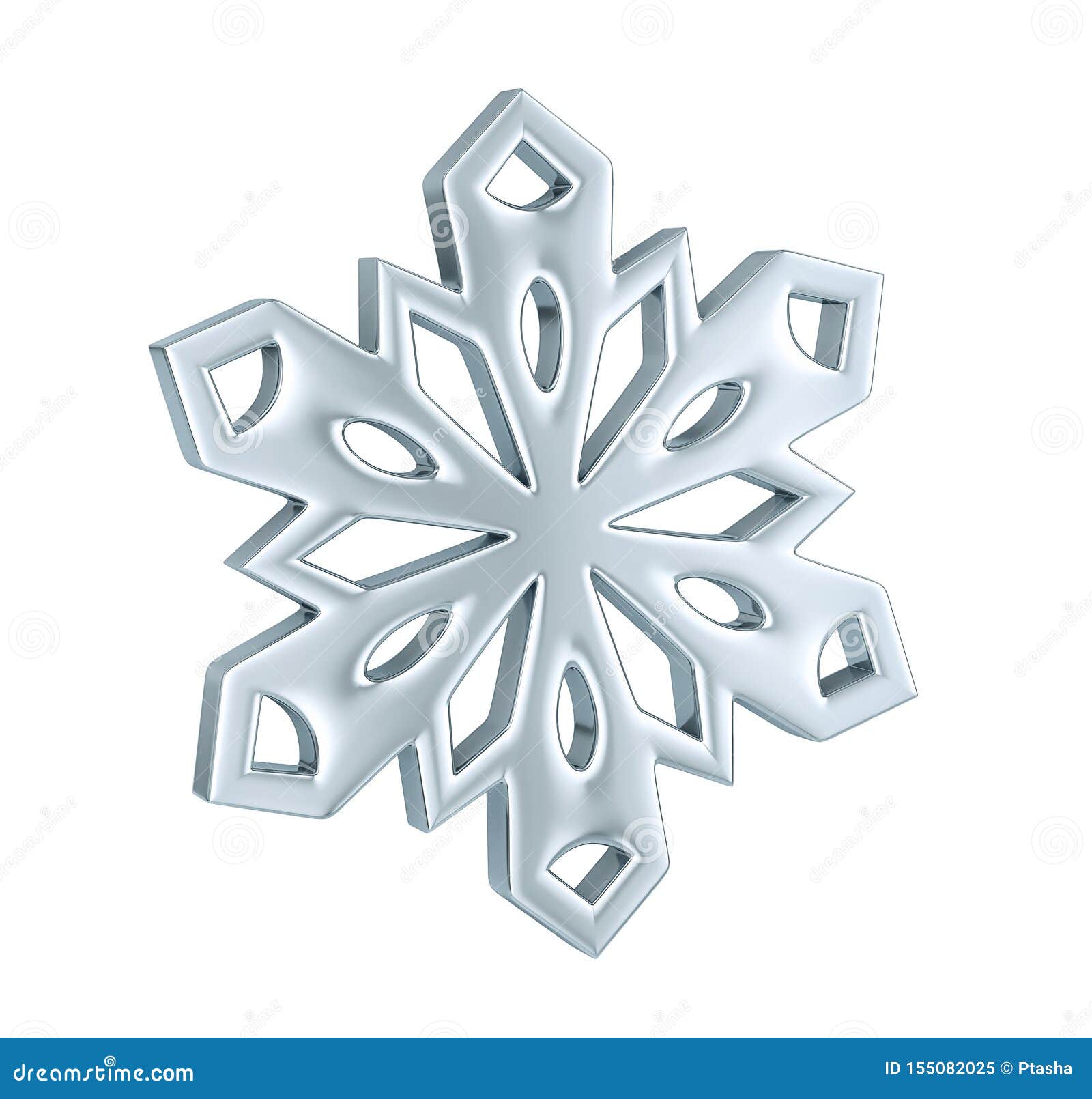Silver Snowflake Isolated on White. Clipping Path Included Stock ...