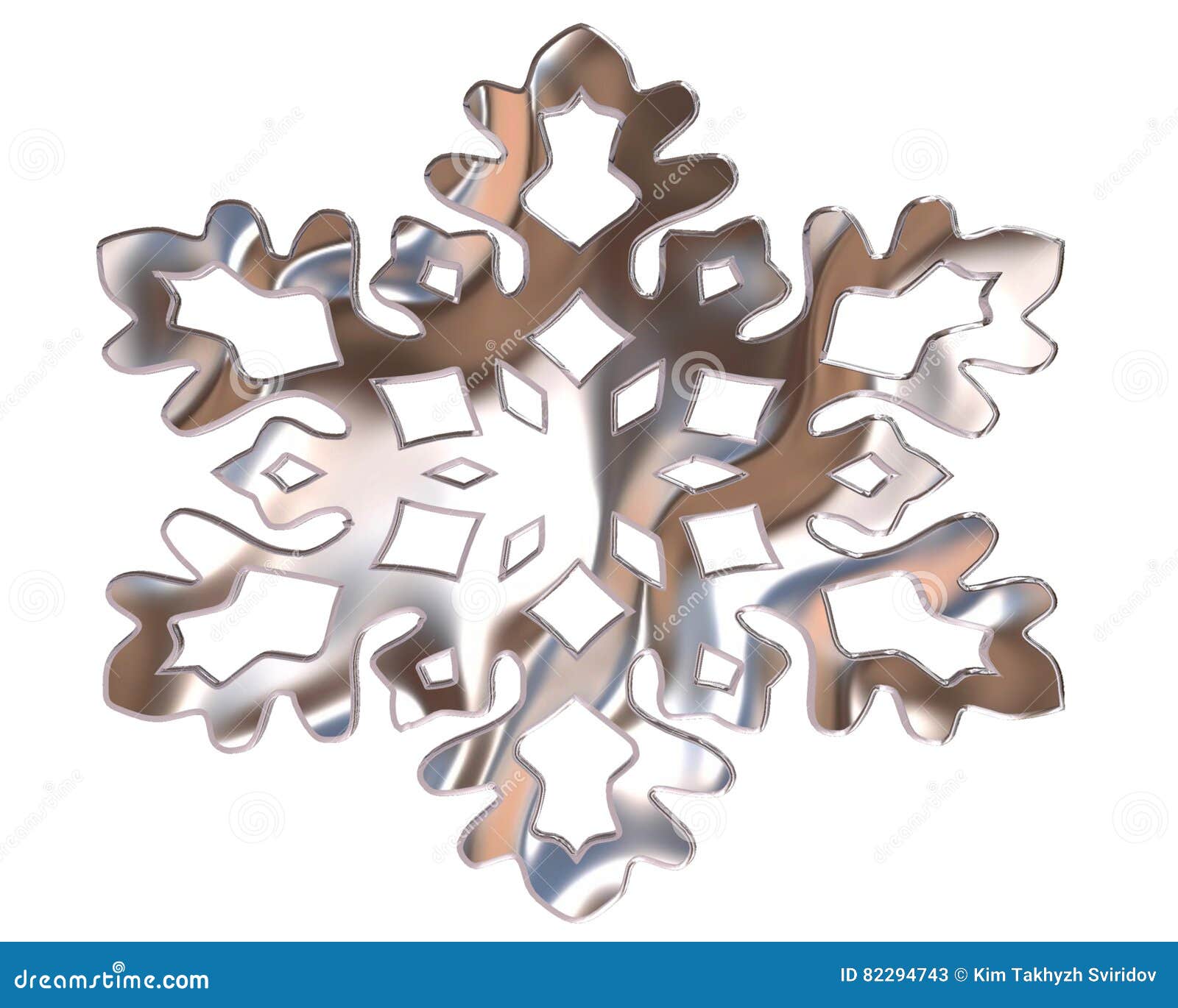 Silver Snowflake on a White Background Stock Illustration ...