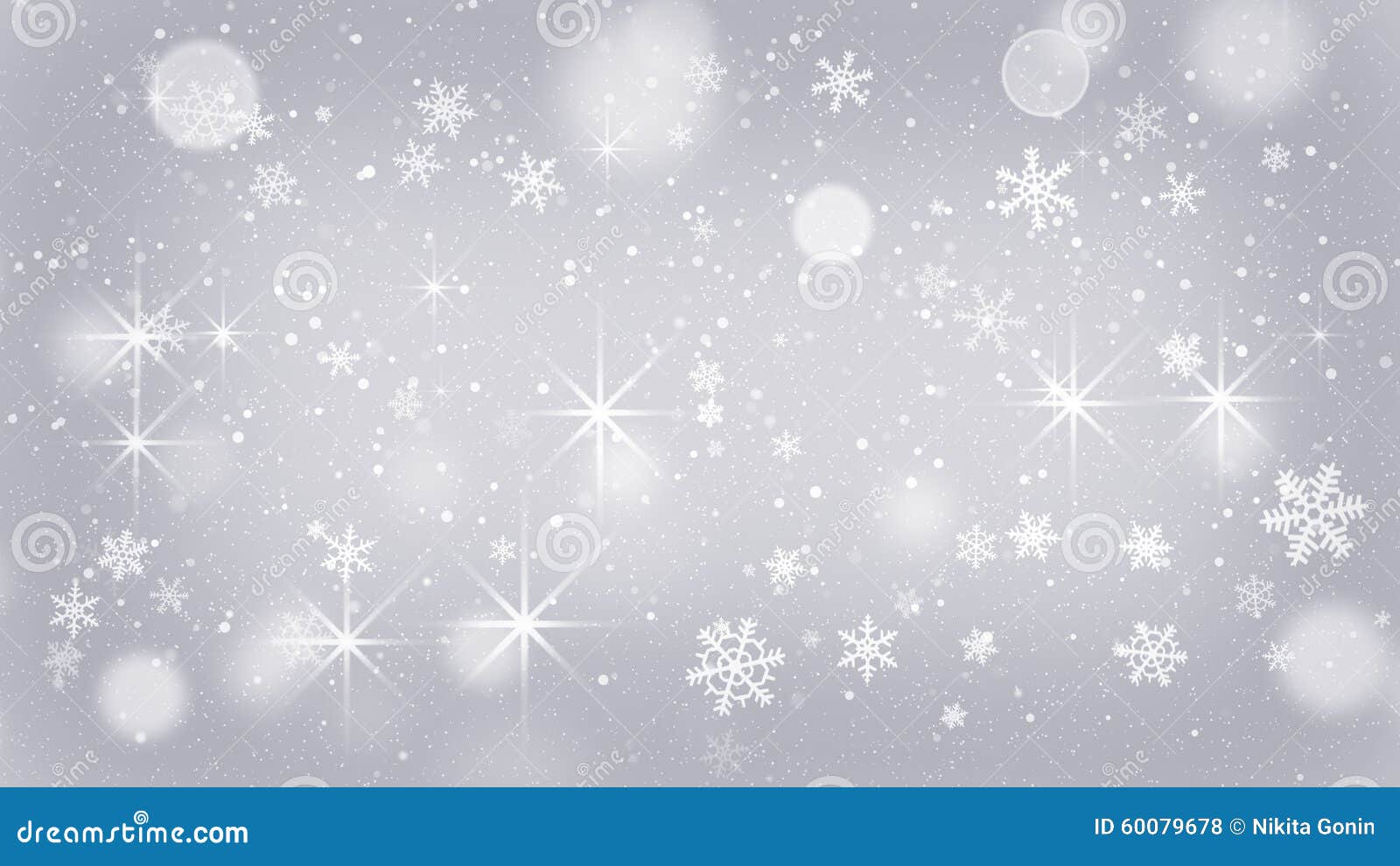 Silver Snowflakes and Stars Abstract Background Stock Illustration ...