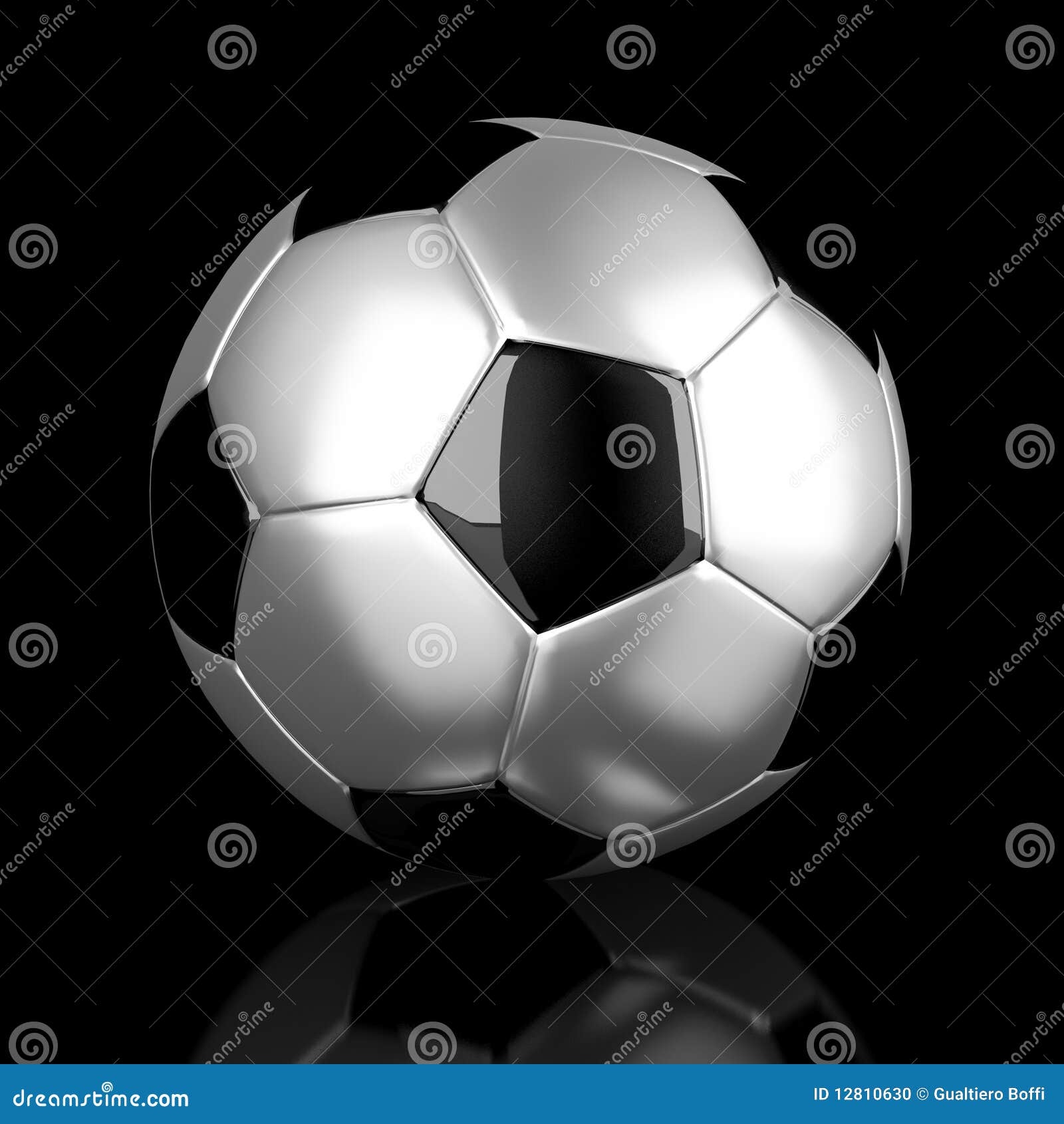 Silver soccer ball stock illustration. Illustration of sport - 12810630