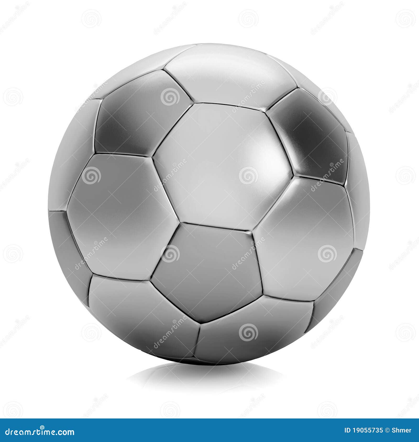 Silver soccer ball stock illustration. Illustration of single - 19055735
