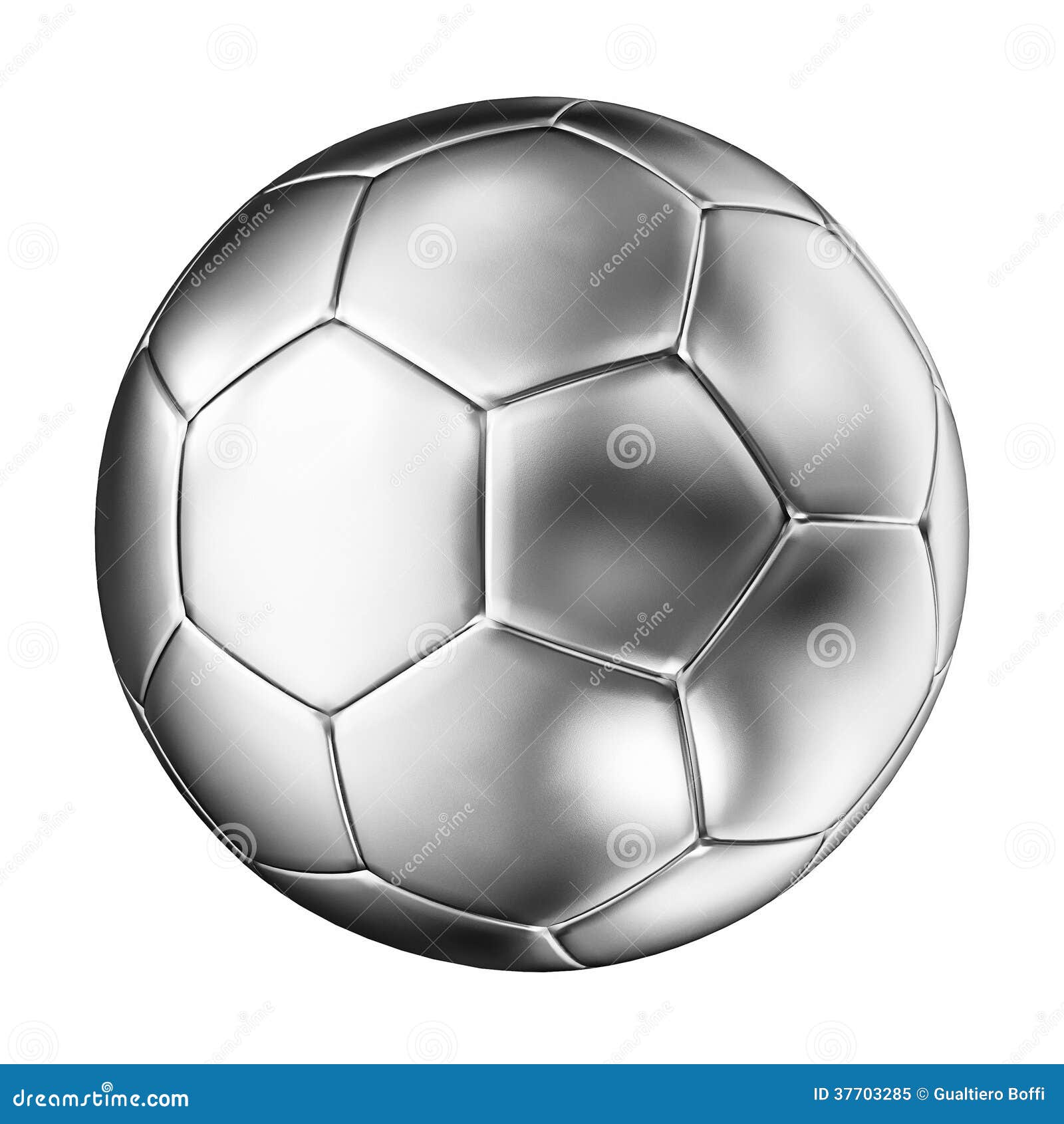 Silver soccer ball stock illustration. Illustration of ball - 37703285
