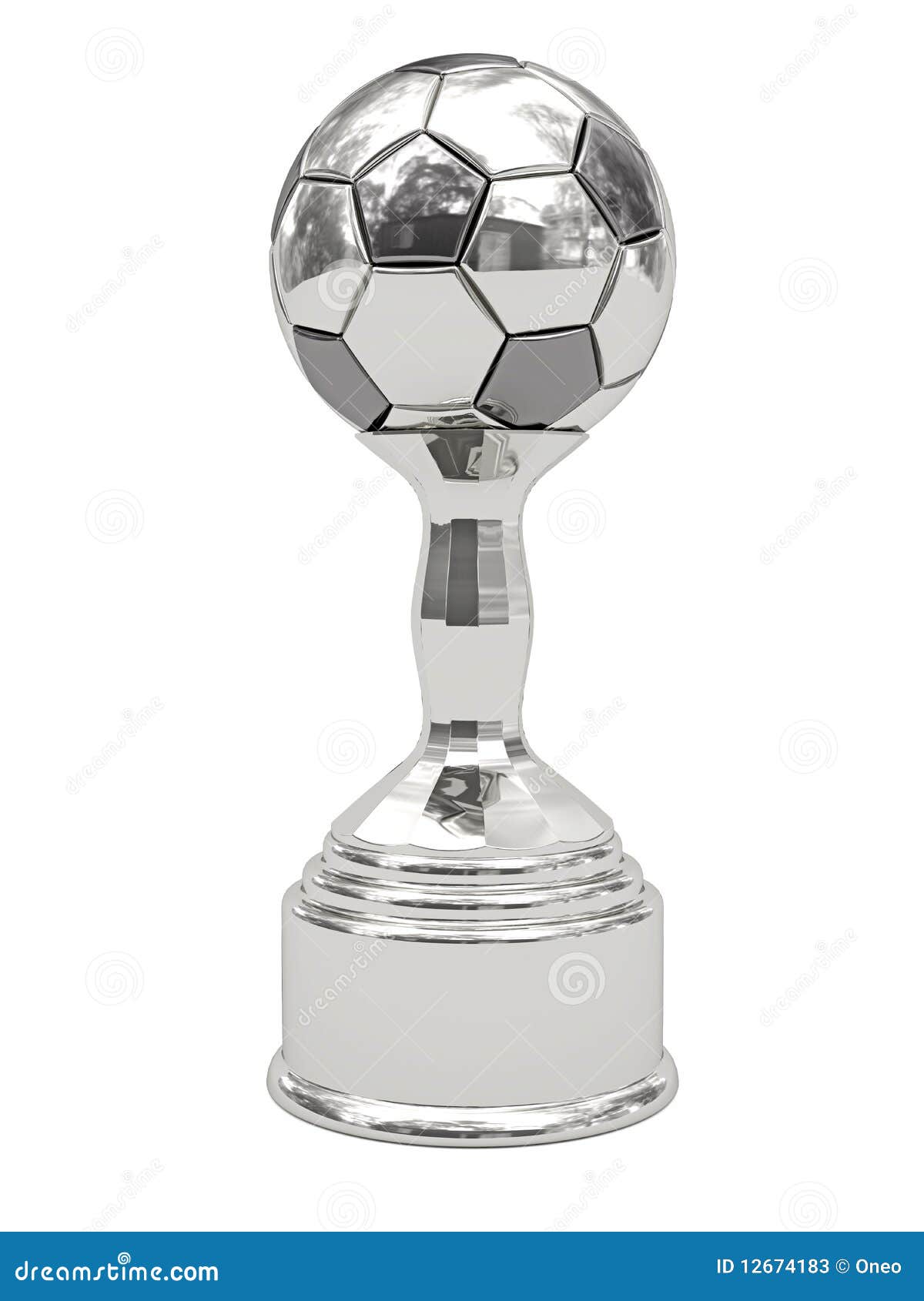 Silver Soccer Ball Trophy on Pedestal Stock Image - Image of gold ...