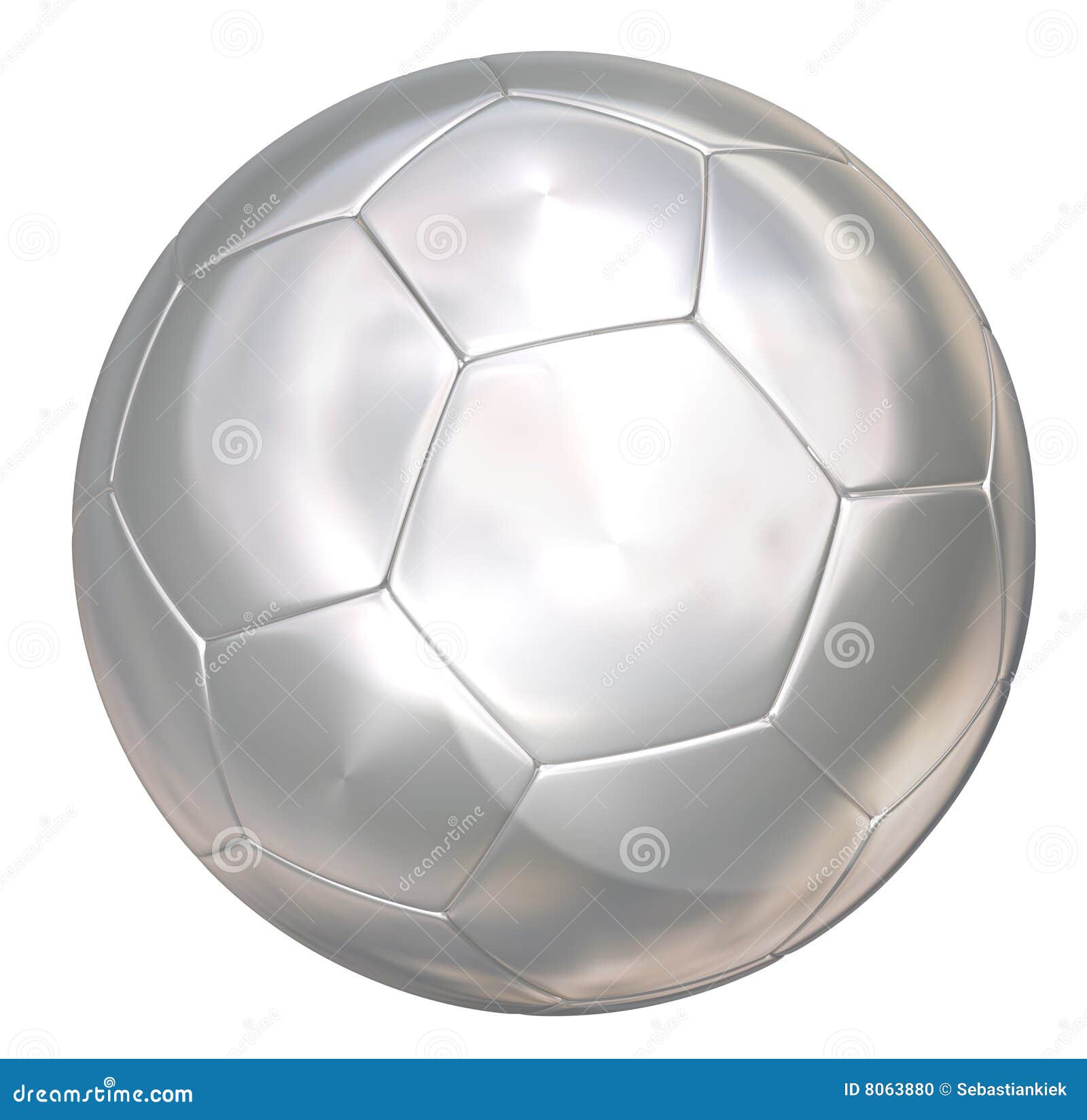 Silver Soccer Ball On A Soccer Field. Stock Photo | CartoonDealer.com ...