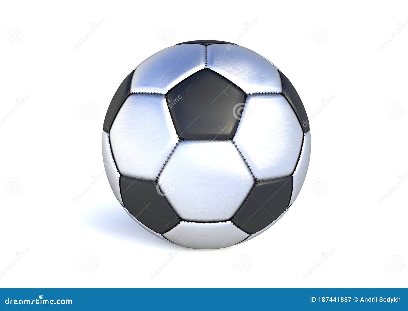 Silver Soccer Ball on White Background Stock Illustration ...