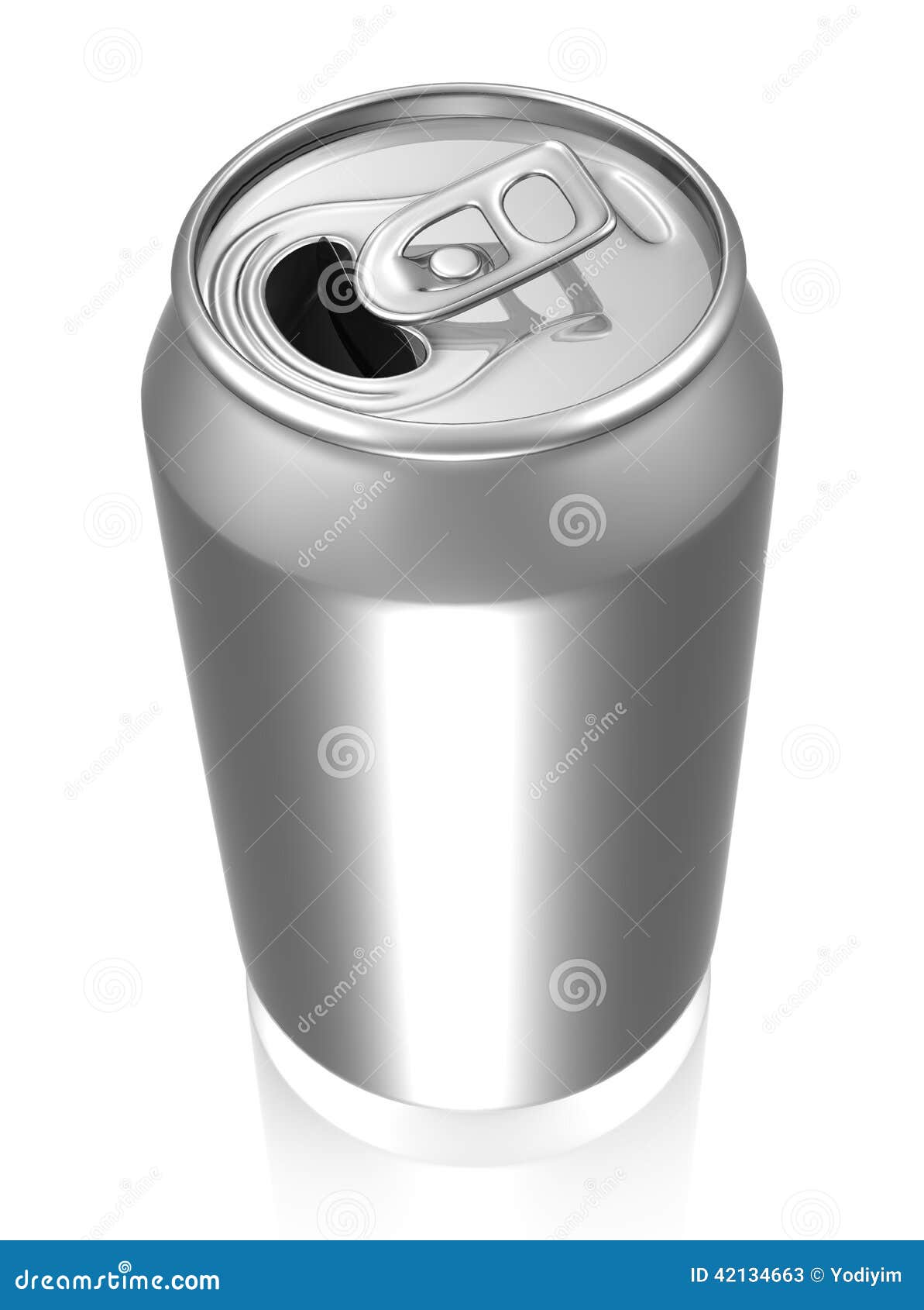 Silver Soda Can with Reflection Stock Illustration - Illustration of ...