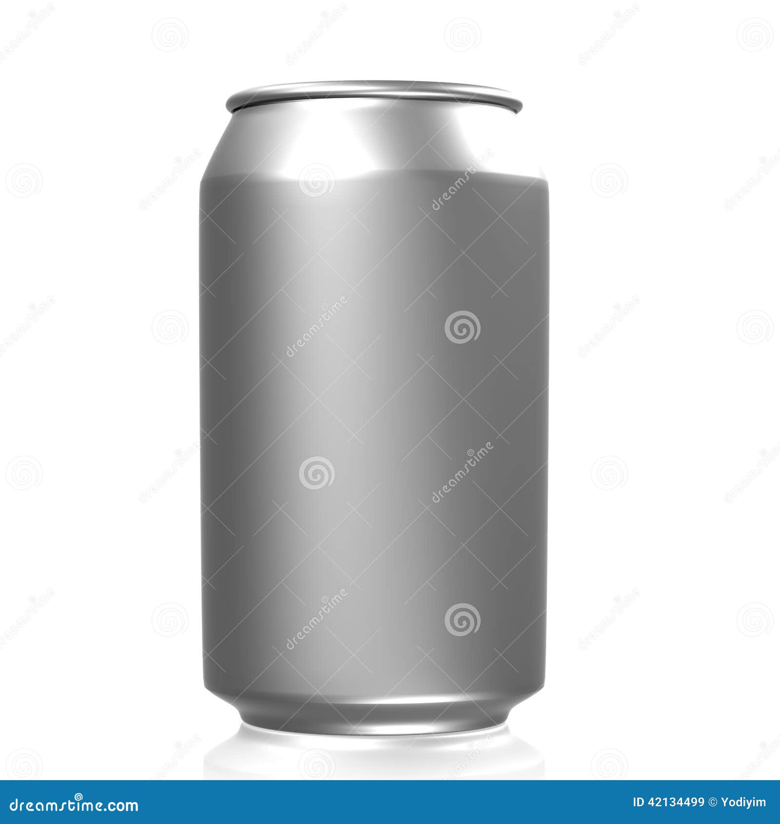 Silver Soda Can on White Background Stock Illustration - Illustration ...