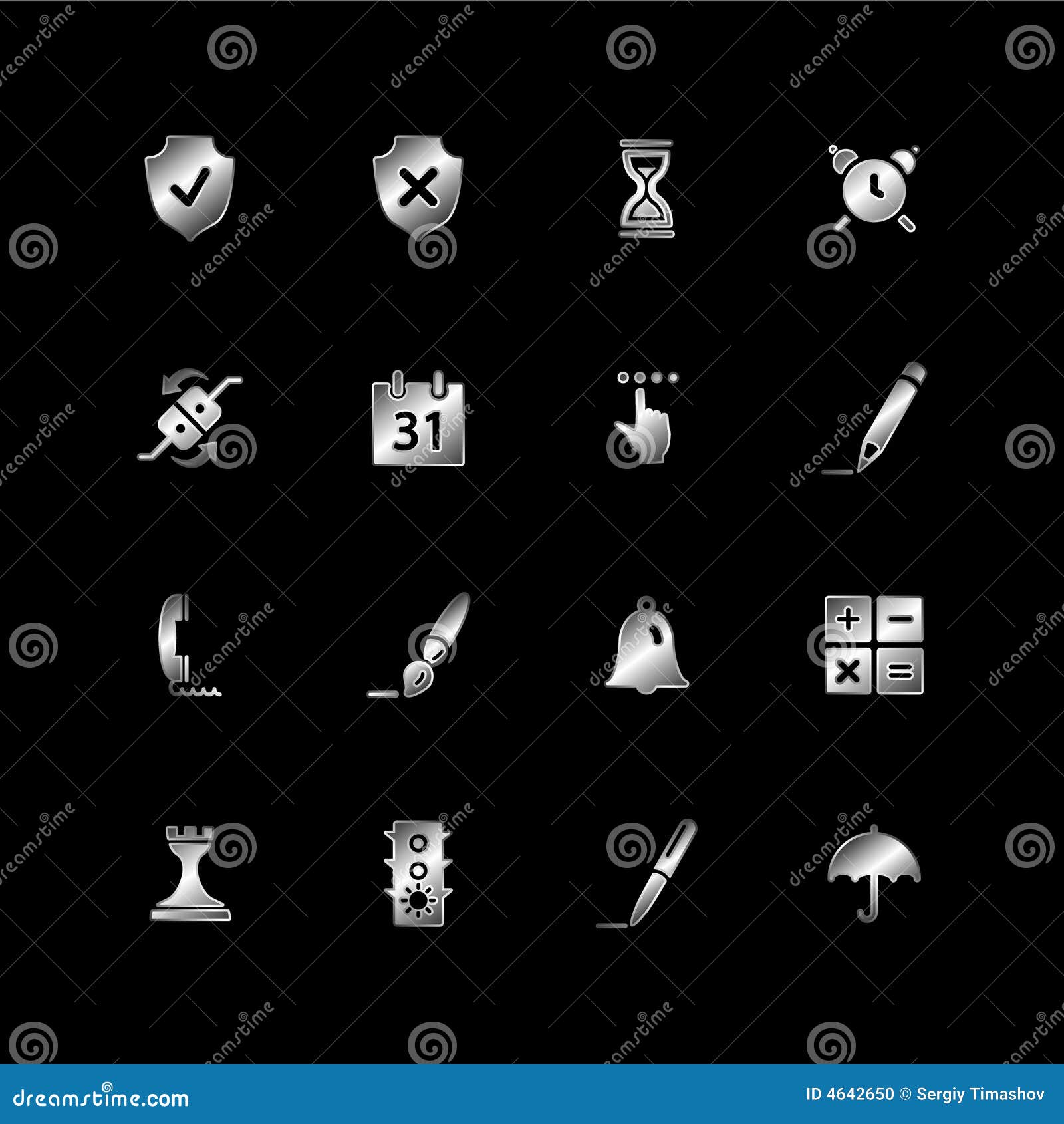 Silver software icons stock vector. Illustration of sand - 4642650