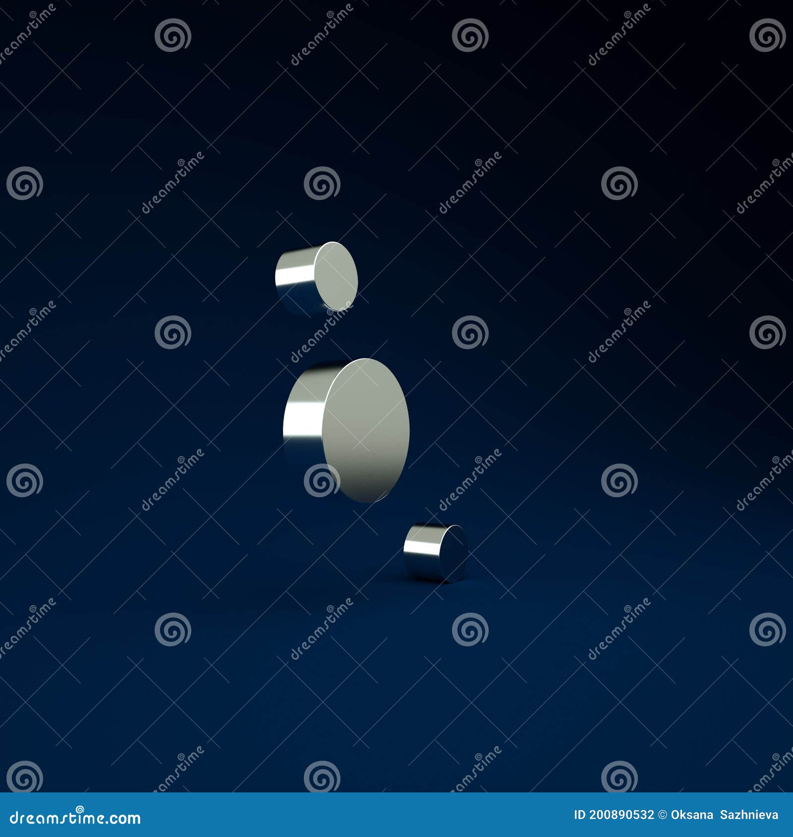 Silver Solar System Icon Isolated on Blue Background. the Planets ...