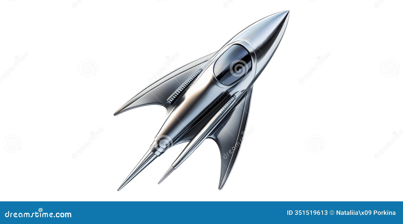 Silver Space Rocket Ship Isolated on Transparent Background Stock ...