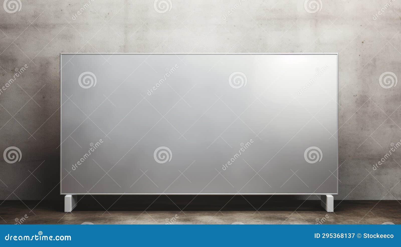 Silver Spandex Sign Mockup Rectangular Plain Design on Silver ...