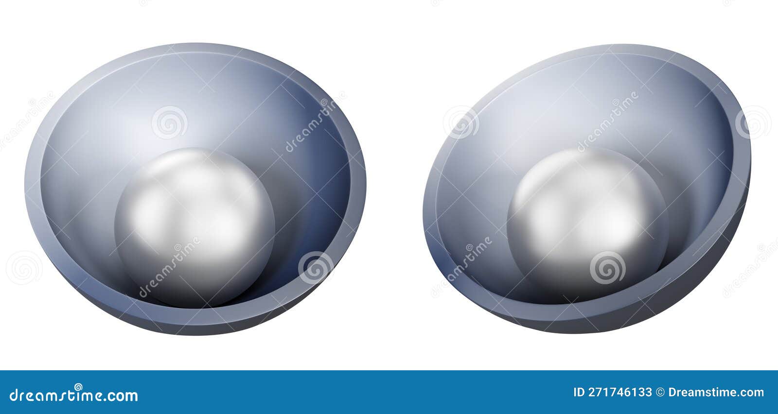 Silver Sphere in Blue White Hemisphere. Abstract Home Decor and Accents ...