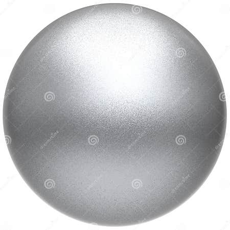 Silver Sphere Round White Button Ball Basic Matted Metallic Stock ...