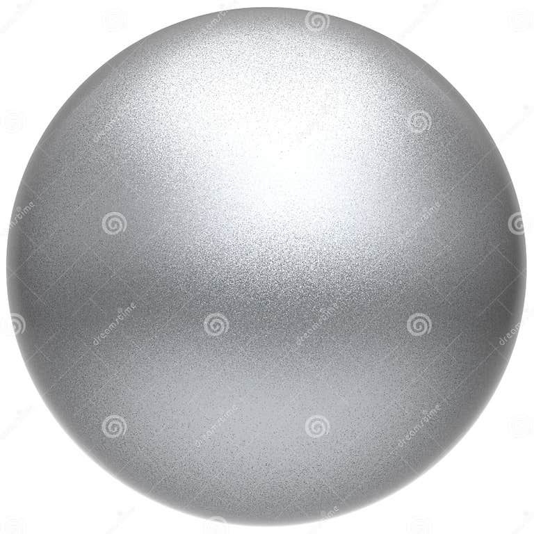 Silver Sphere Round White Button Ball Basic Matted Metallic Stock ...