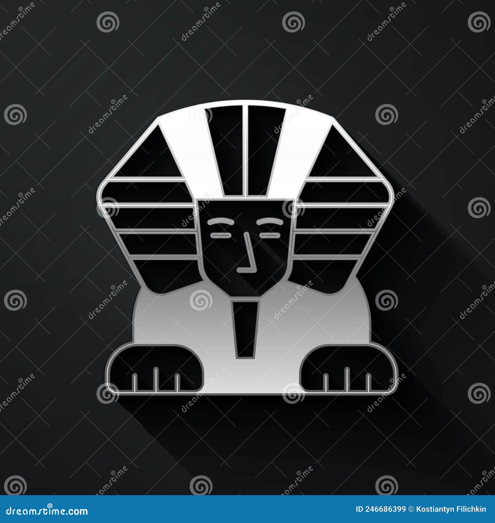 Silver Sphinx - Mythical Creature of Ancient Egypt Icon Isolated on ...
