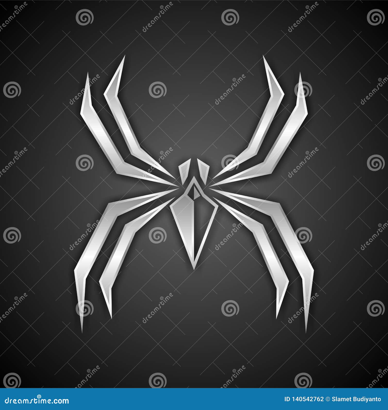 Spider Logo With Cross. Golden, Black And Silver Spider Crosspiece ...