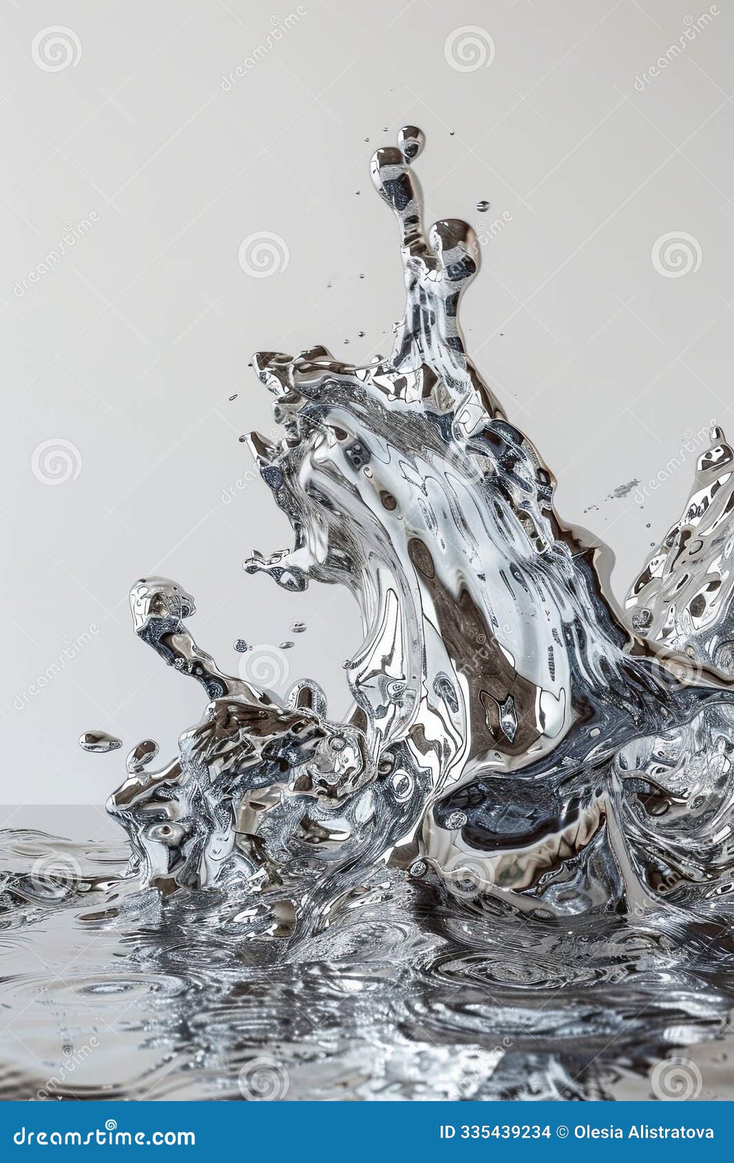 Silver Splash, a White Backdrop of an Invisible Object Dumped into a ...