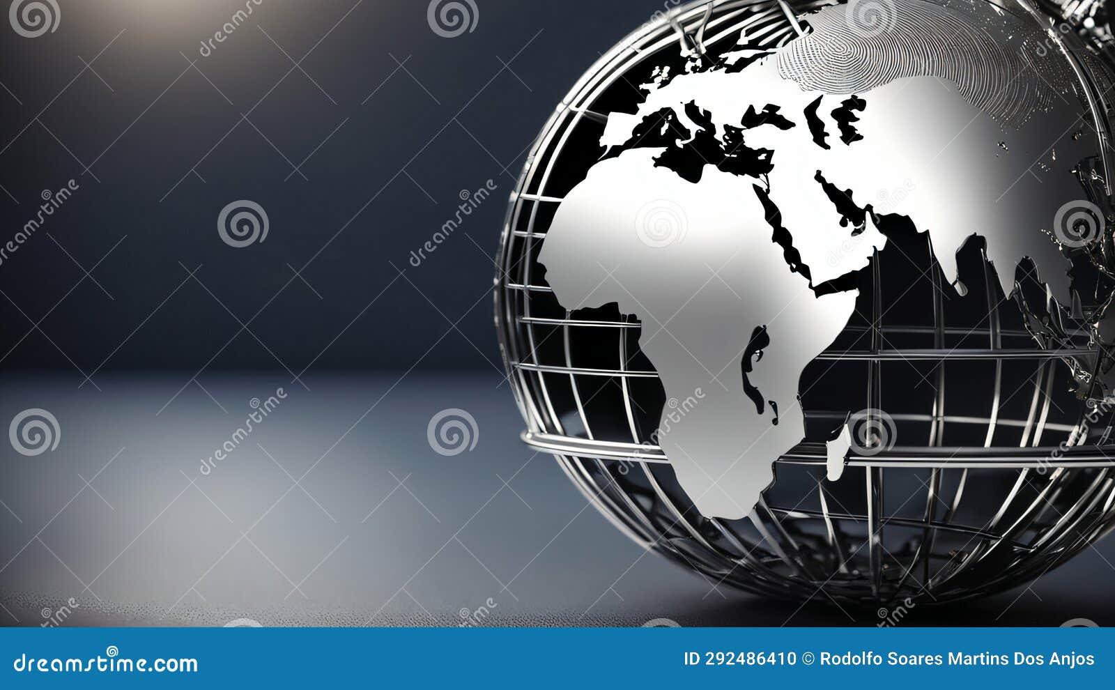 Silver Splendor: Earth Globe Resting on a Raw Silver Piece Stock ...