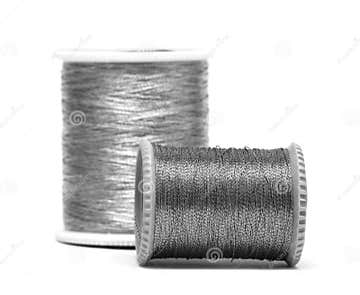Silver spools of threads stock image. Image of cord, clew - 8412727