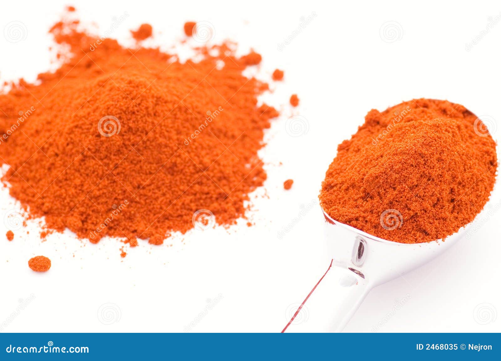 Silver spoon with a powder stock image. Image of ginger - 2468035