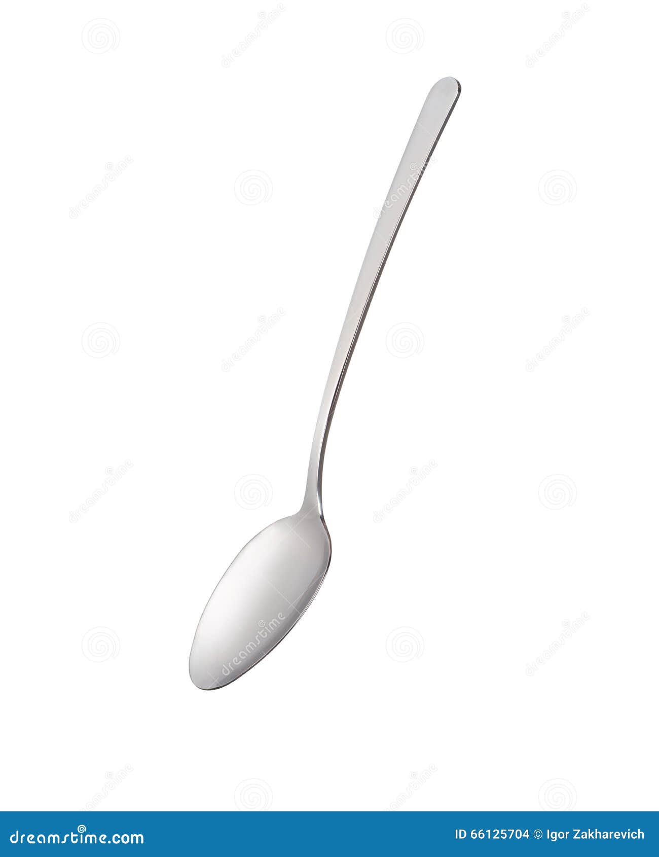 Silver Spoon Stands Vertically with Shadow Stock Photo - Image of ...