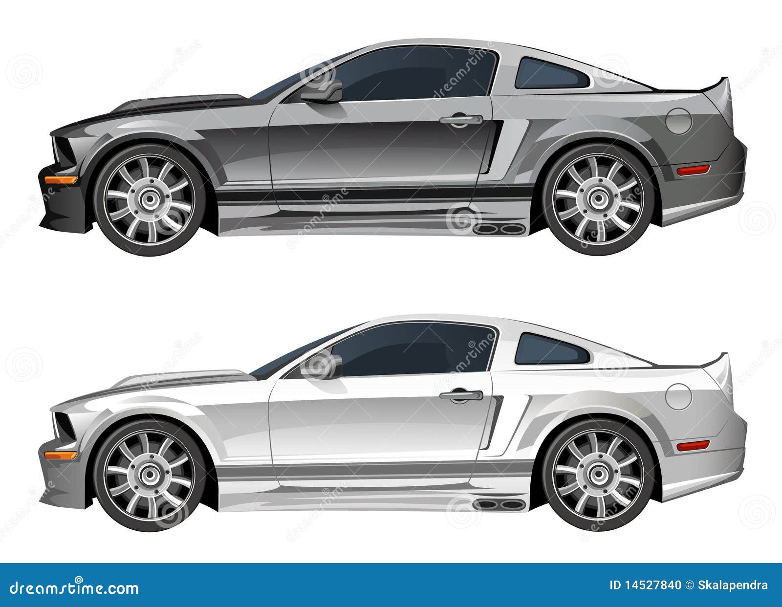 Silver sports car stock vector. Illustration of power - 14527840