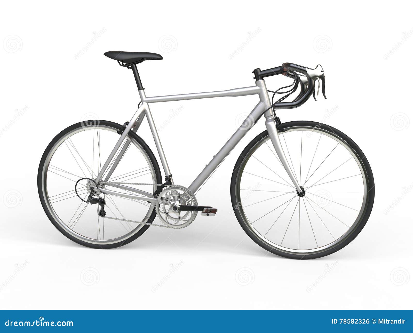 Silver sports race bicycle stock illustration. Illustration of sport ...