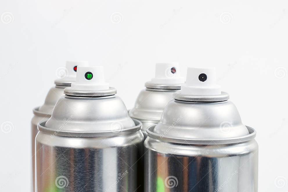 Silver spray cans stock image. Image of youth, silver - 152183911