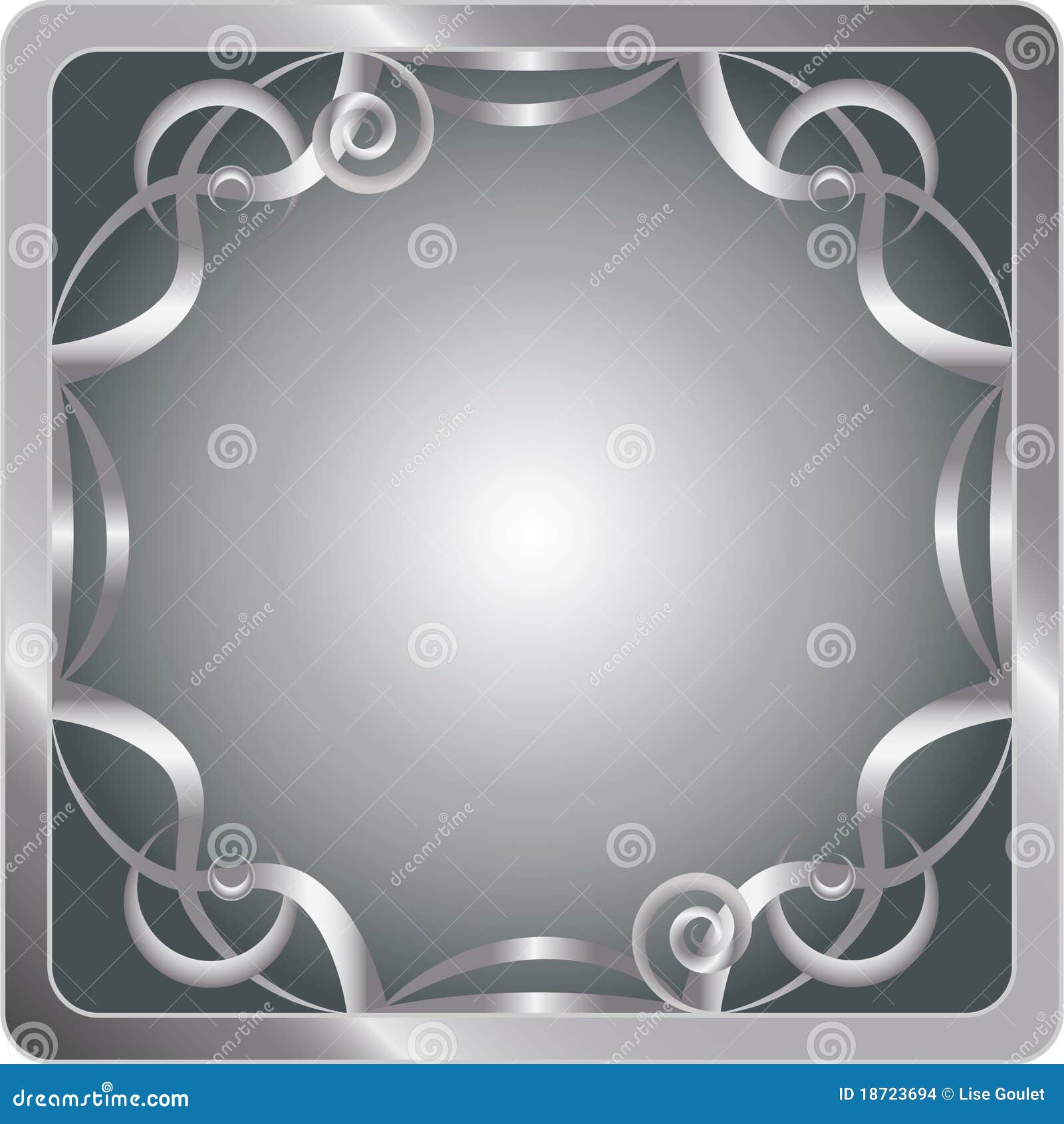 Silver Square Frame stock illustration. Illustration of detail - 18723694