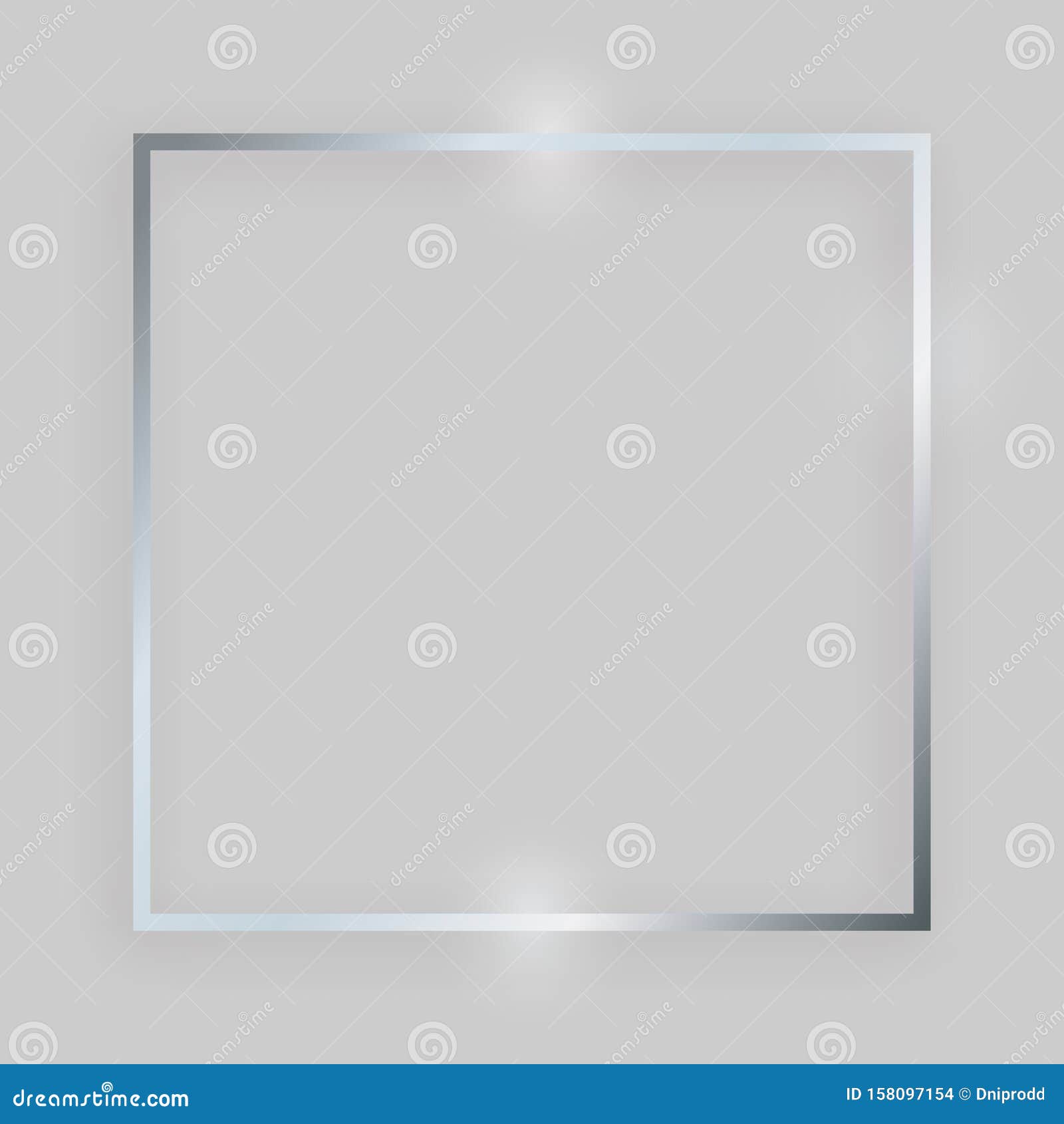 Silver Square Shiny Frame With Glowing Effects Stock Vector ...