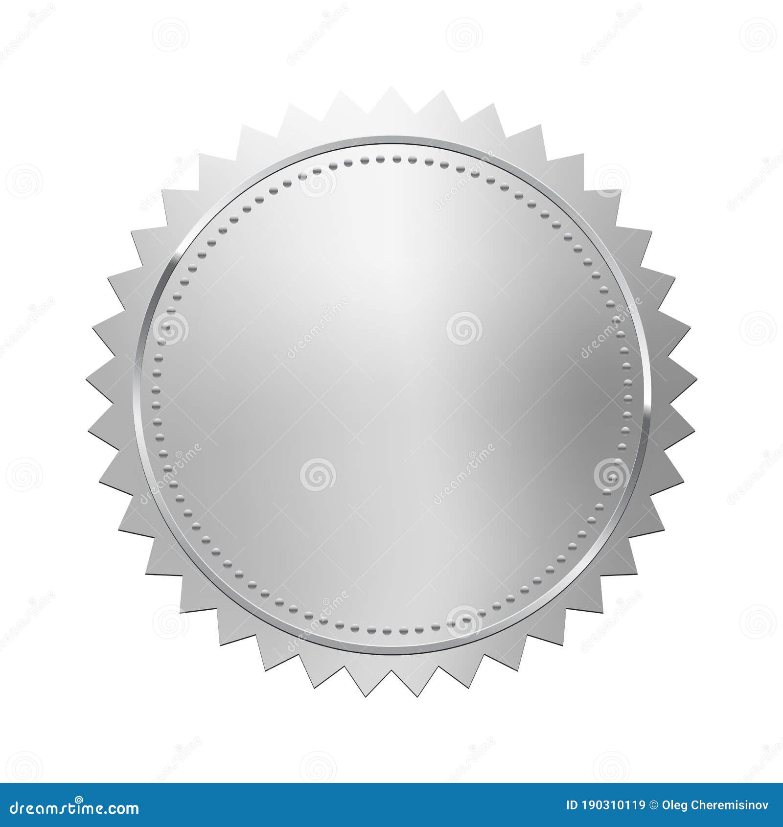 Silver Stamp Isolated on White Background. Luxury Seal. Vector Design ...