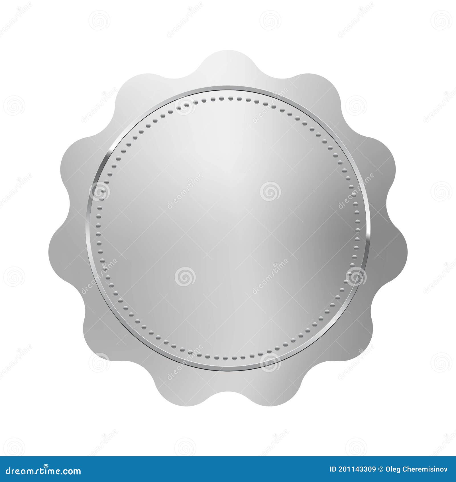 Silver Stamp Isolated on White Background. Luxury Seal. Vector Design ...