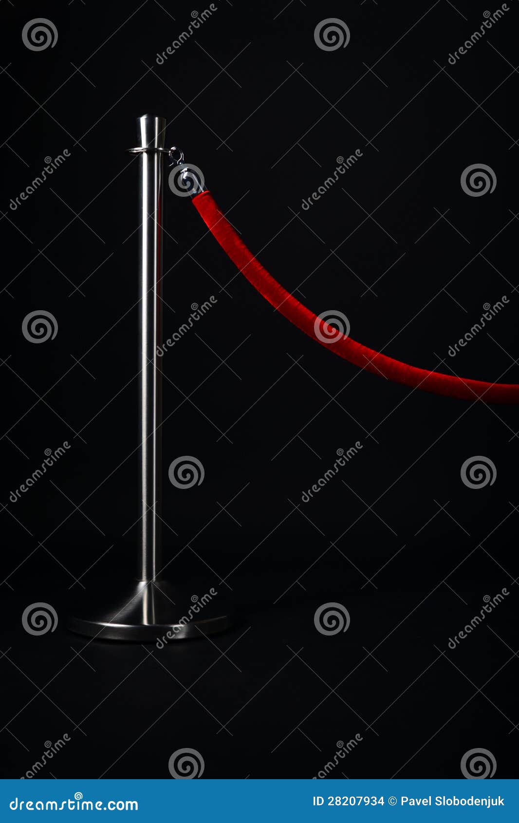 Silver Stanchions with a Red Rope Stock Photo - Image of party, pole ...