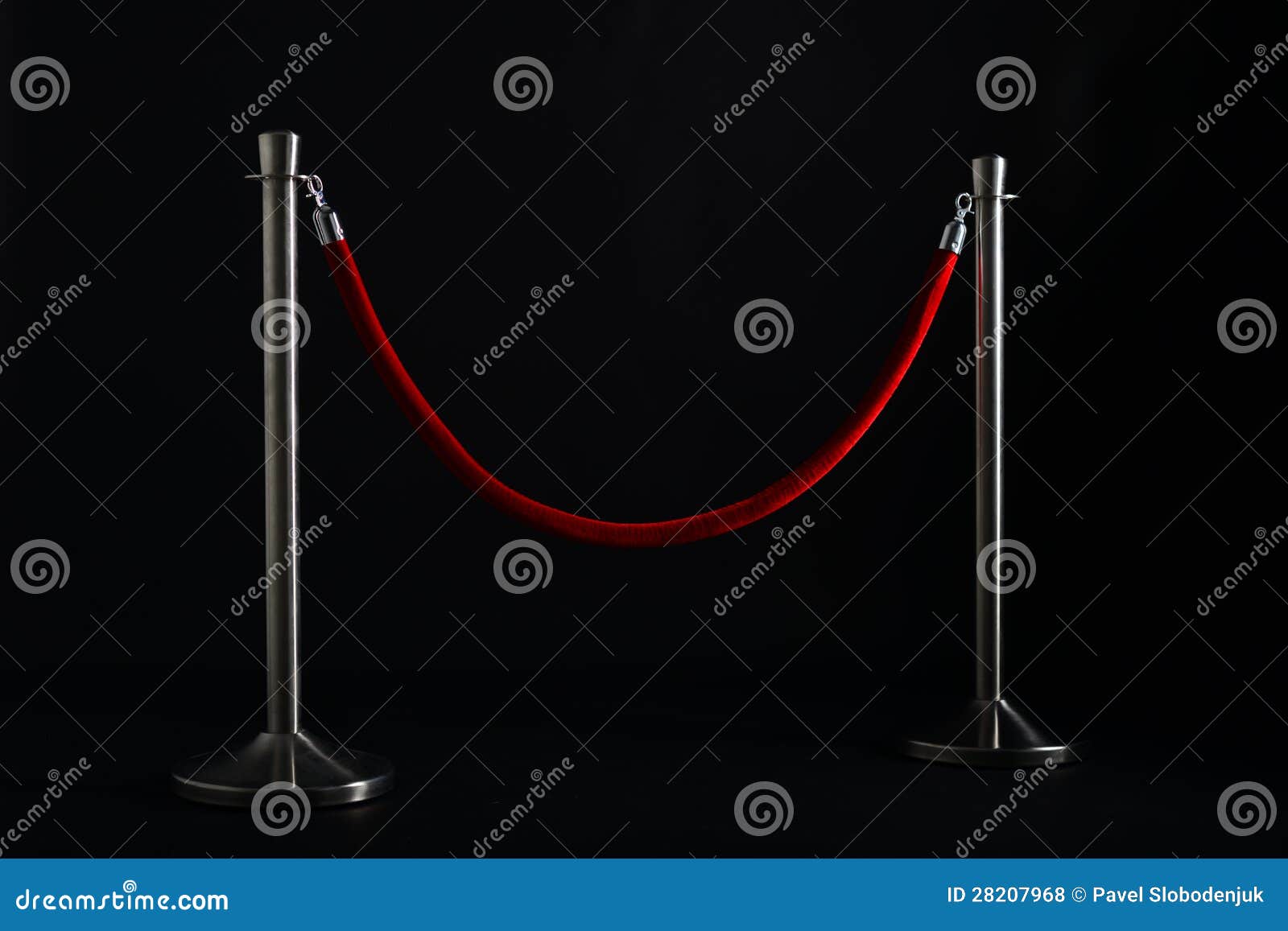 Silver Stanchions with a Red Rope Stock Photo - Image of rope, isolated ...