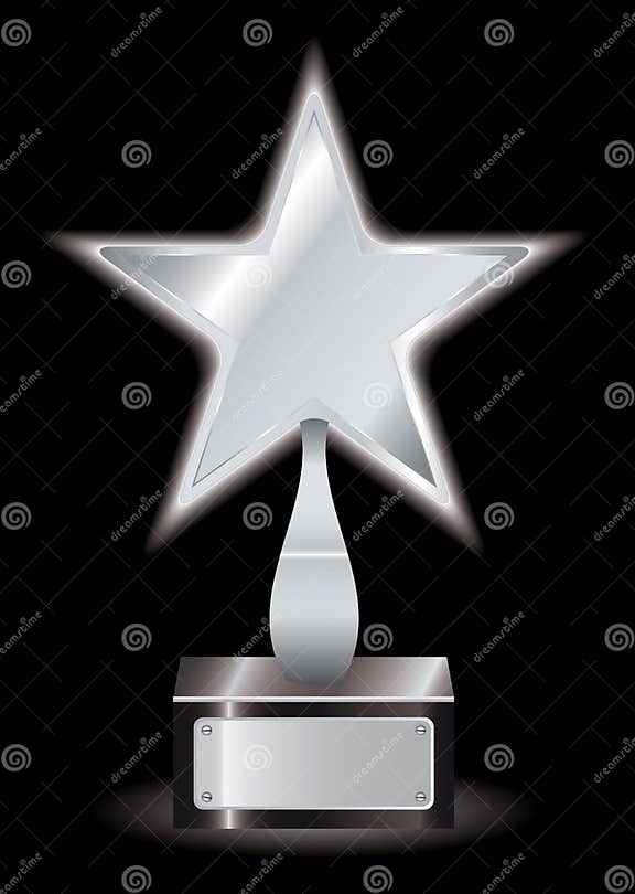 Silver star award trophy stock vector. Illustration of prize - 19986381