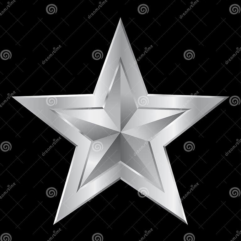 Silver 3D star stock vector. Illustration of icon, guarantee - 250143967