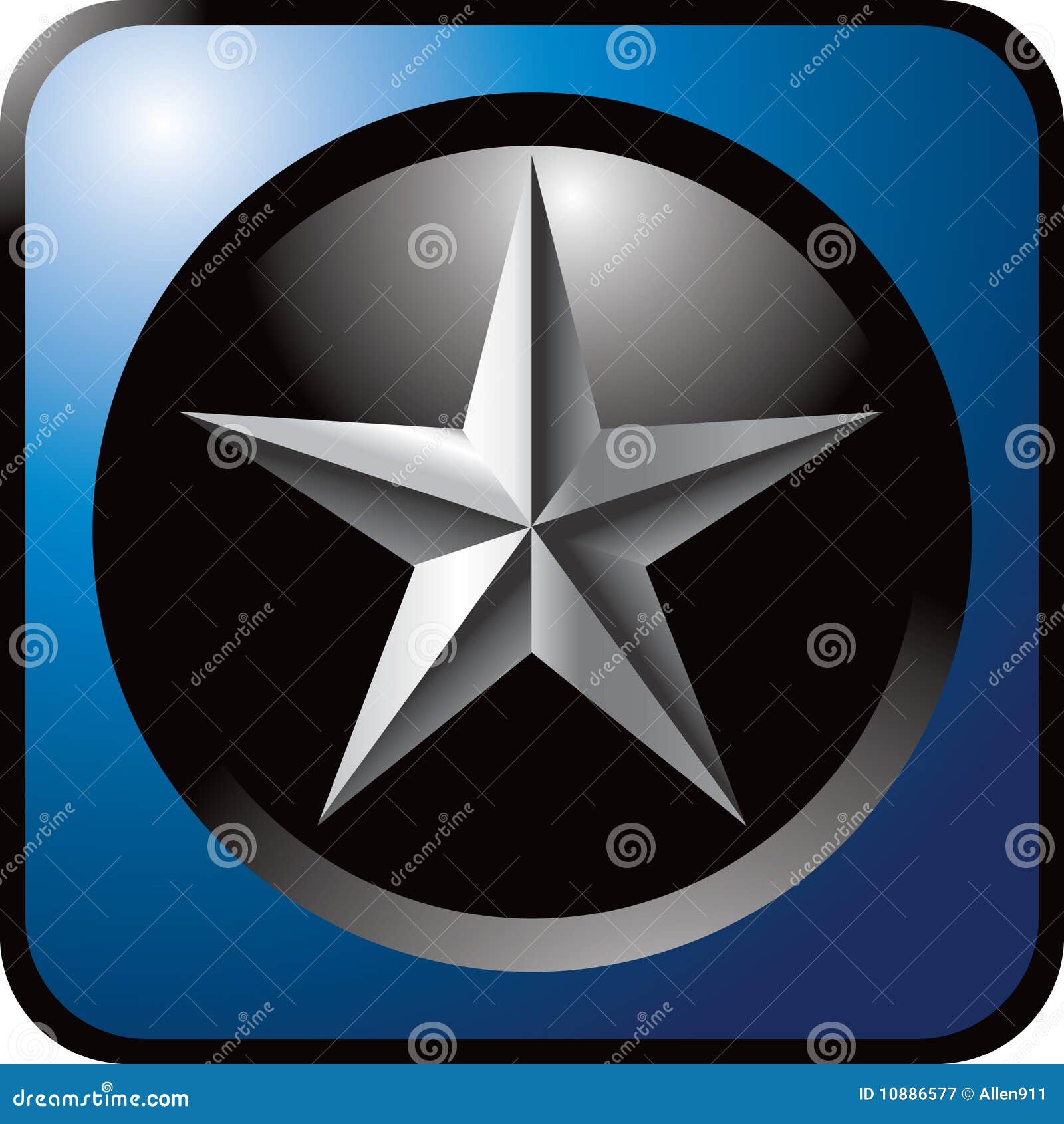 Silver star blue icon stock vector. Illustration of blue - 10886577